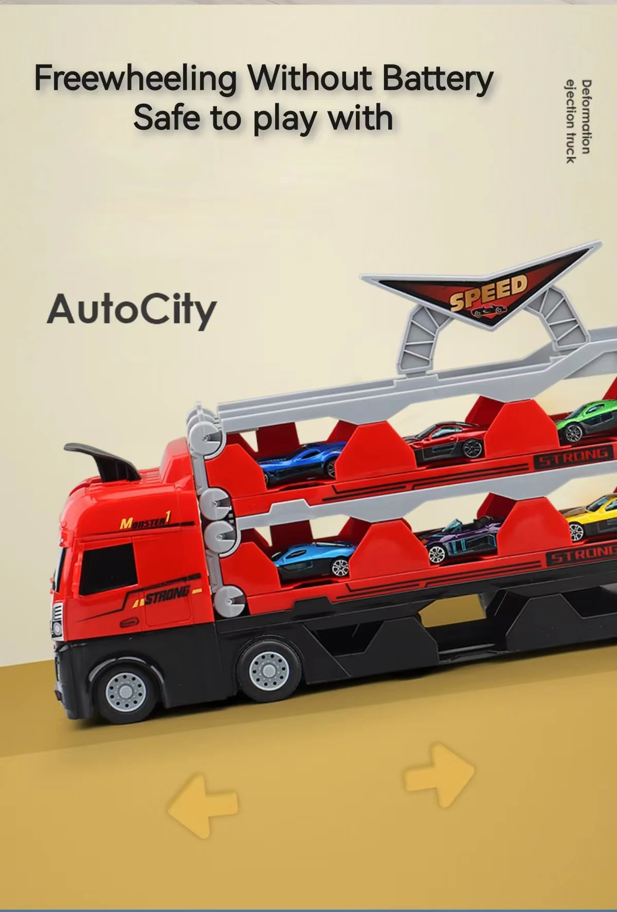 Kids Big Size Truck Toy Foldable Extending Freewheeling Car With 24pc ...