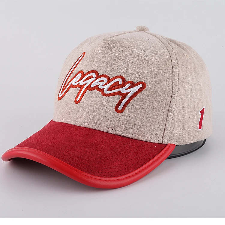 定制5面板棒球帽100% 绒面革爸爸帽染色内部刺绣logo真皮表带 - Buy Suede Baseball Cap,Custom Dad ...