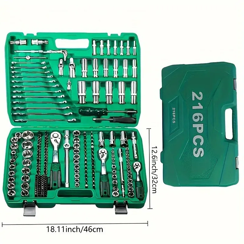 216-piece Auto Repair DIY Tool Kit - Hand Power Source