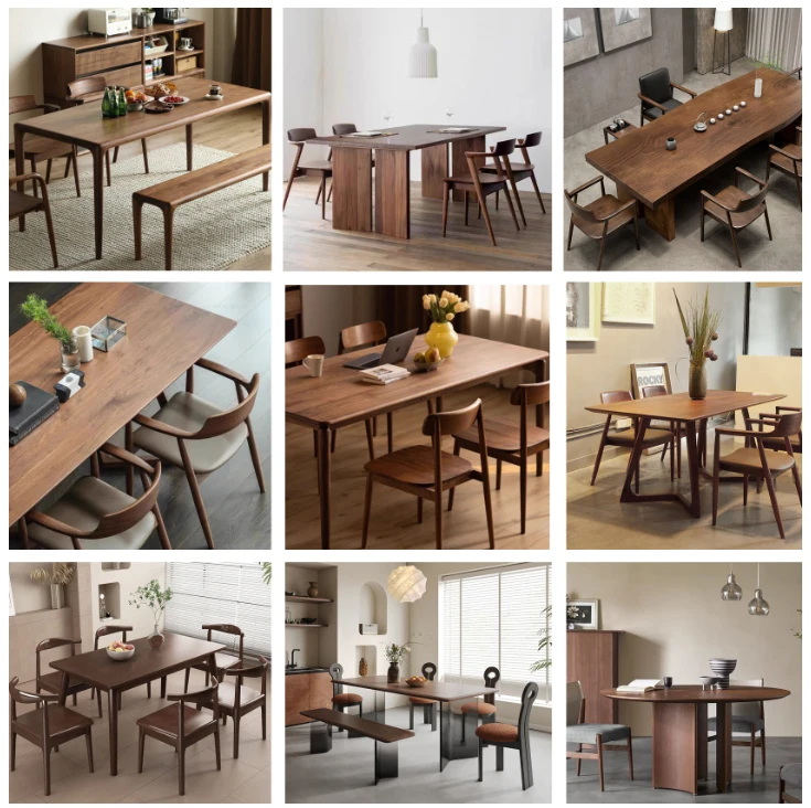 Modern Solid Wood Dining Table Set - Elegant Kitchen Furniture for 6 ...