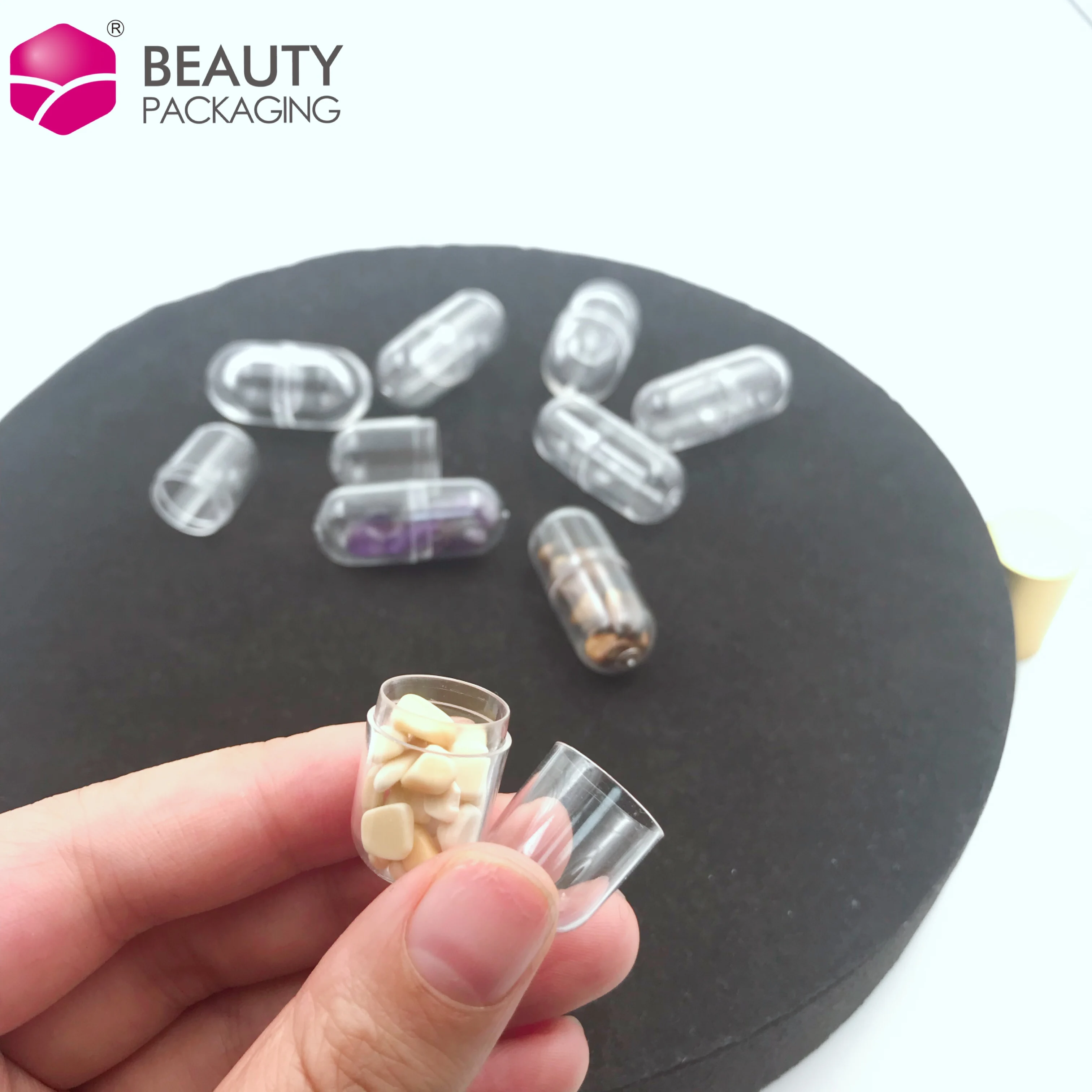 Stock Transparent Capsules - Empty PS Shell Containers