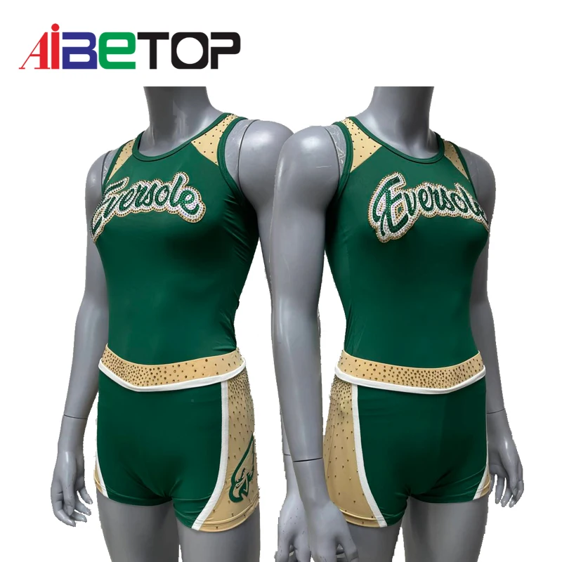Factory Practice Wear Cheer Cheerleading Top And Short 2 Pieces For ...