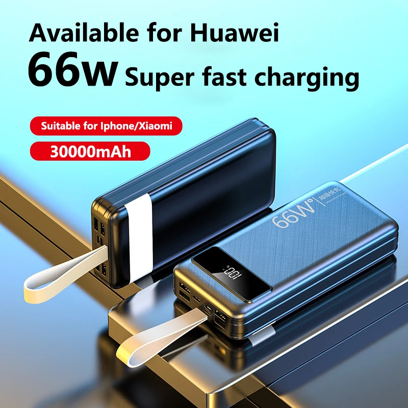 2024 30000mah Power Bank - Fast Charging with LED Display