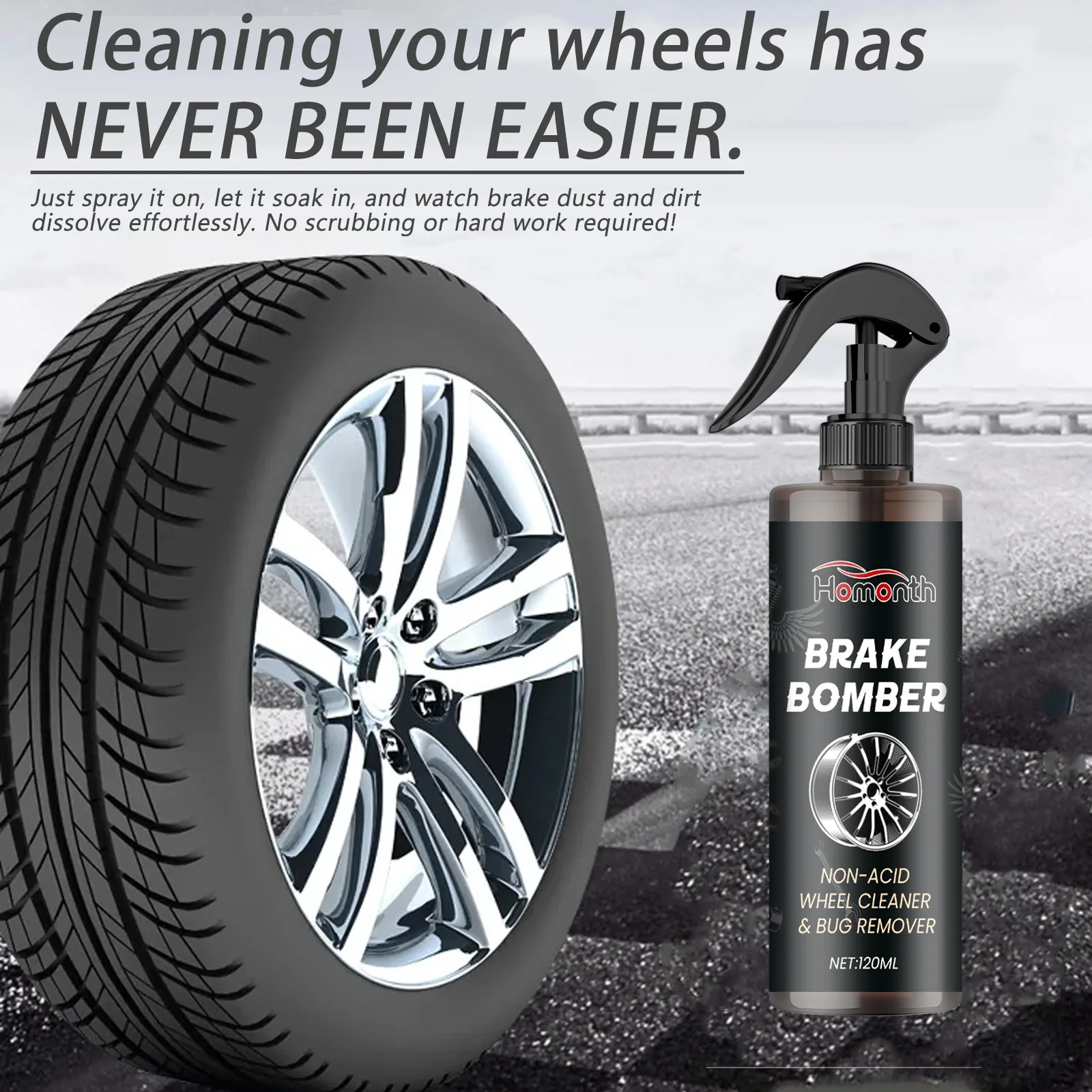 Homonth Wheel Cleaner Wheel Hub Rim Clean Stains Repair Wheel Abnormal ...
