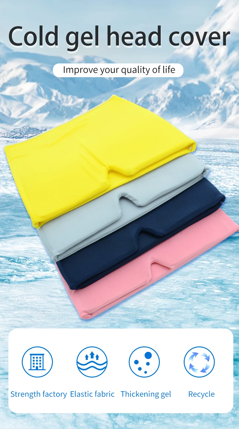 Double Layer Gel Ice Headache Relief Hat Ice Head Wrap Cold Therapy ...
