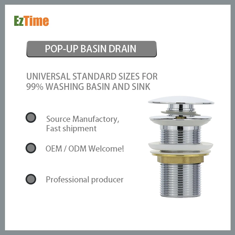 Stainless Steel Bathroom Sink Basin Strainer Drain With Stopper Basin ...