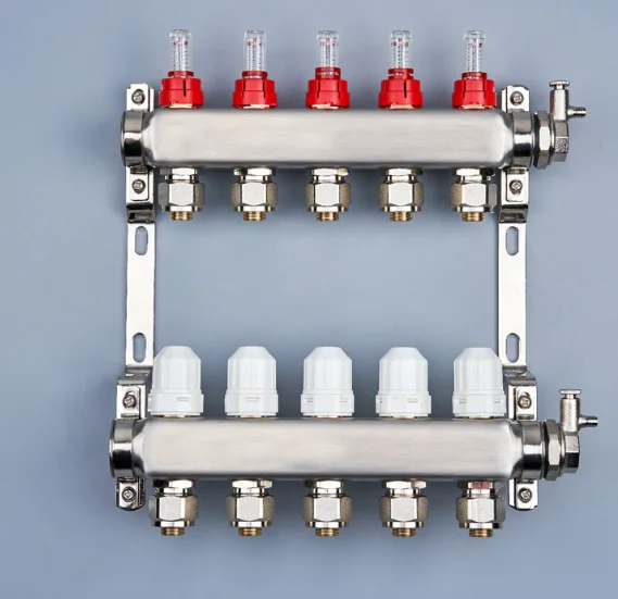 1'' Manifold Adjusted Brass Bar Flow Meter Heating Floor Manifold ...