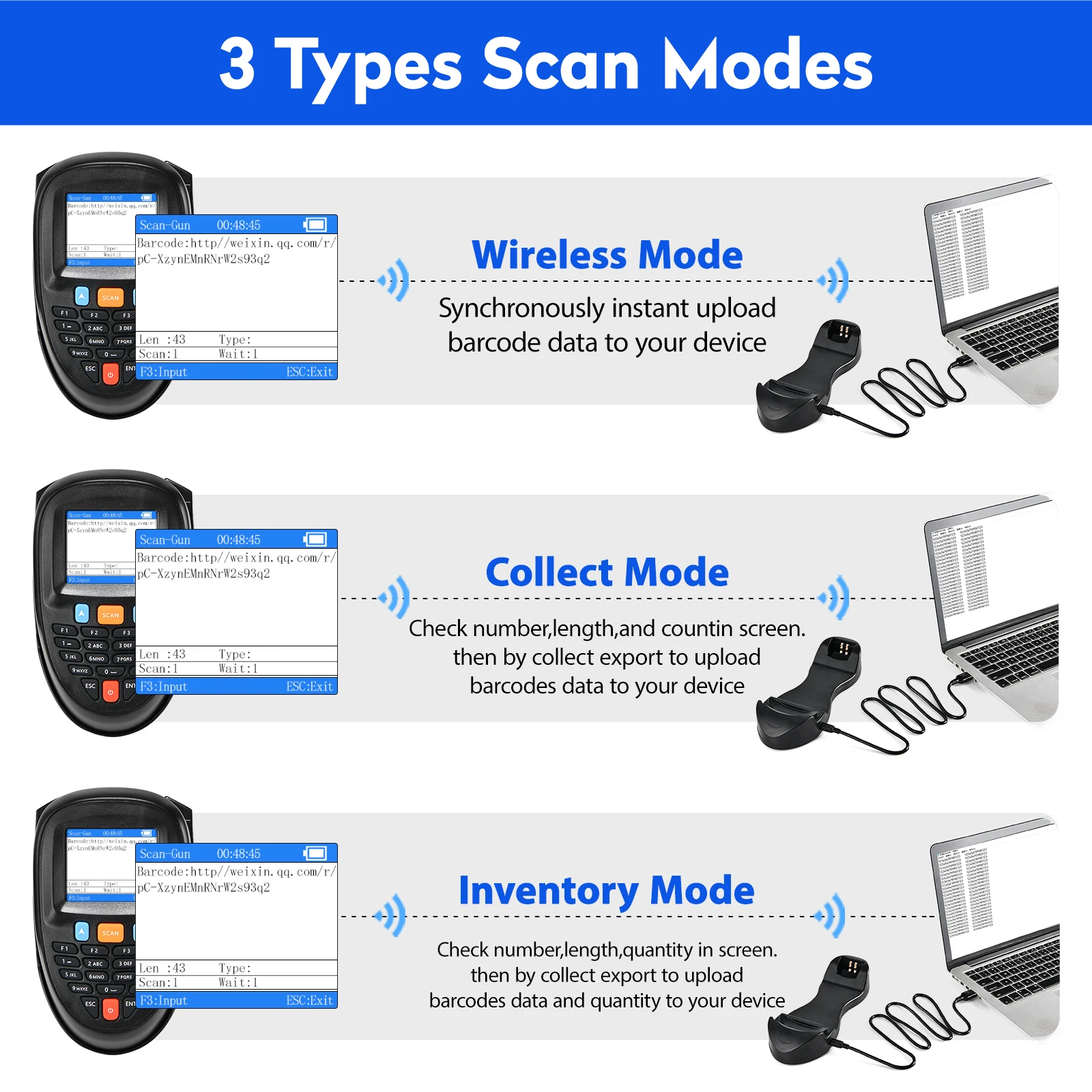 JR S-7103 Warehouse Inventory Management Scanner 2D QR