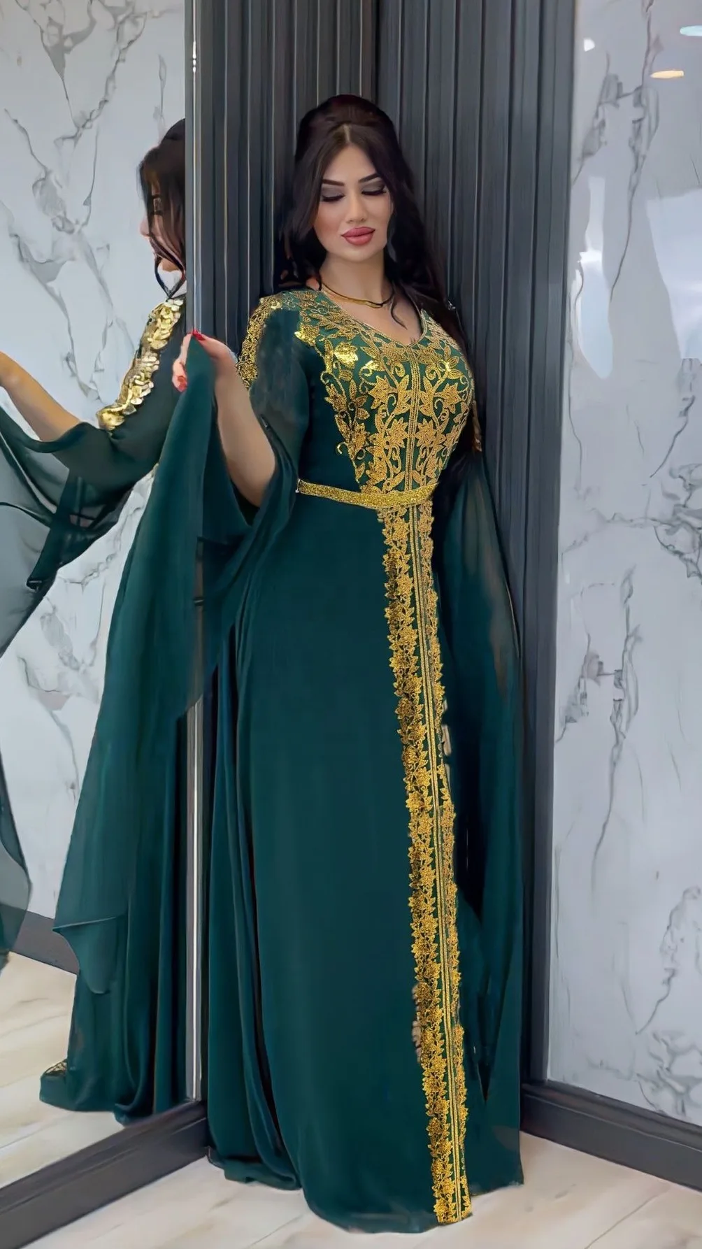 2023 Abaya Dubai Luxury Abaya Moroccan Kaftan Boubou Robe Djellaba ...