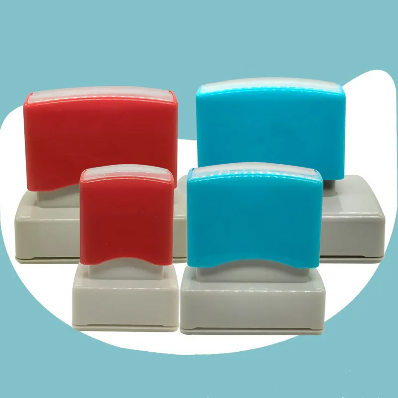 Double Foam Rubber Stamps - 4mm Pre-Inked Flash Office Stamps in Red ...