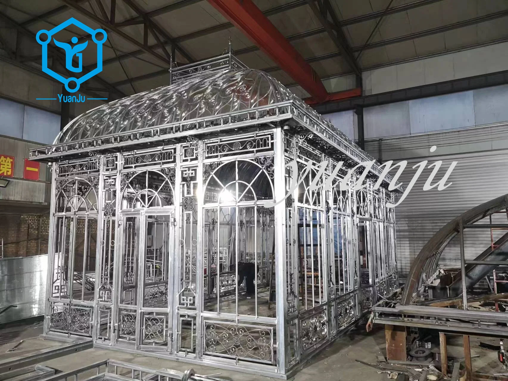 Customized Metal Pavilion Garden House Gazebo Backyard Metal Top Closed ...