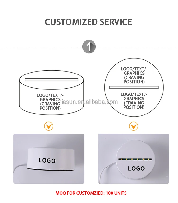 Customized Creative DIY Multi Color 3D Acrylic LED Night Light