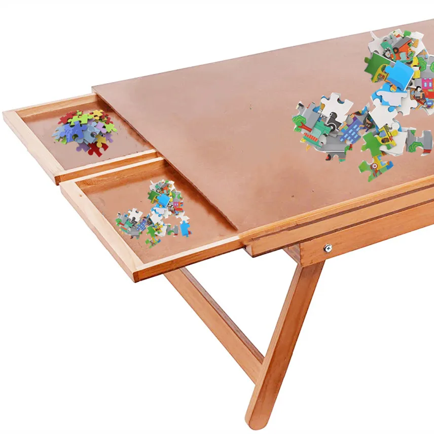 Personalized Game Folding Puzzle Tables - Wood Gear Pliage