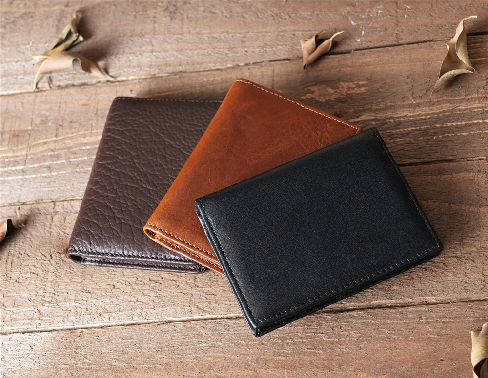 Vintage Genuine Leather Card Holder - Perfect for Men & Women