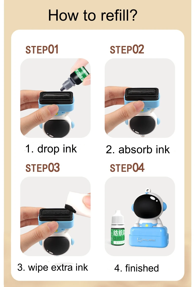 Personalized Name Tag Stamps for Kids - Waterproof & Durable