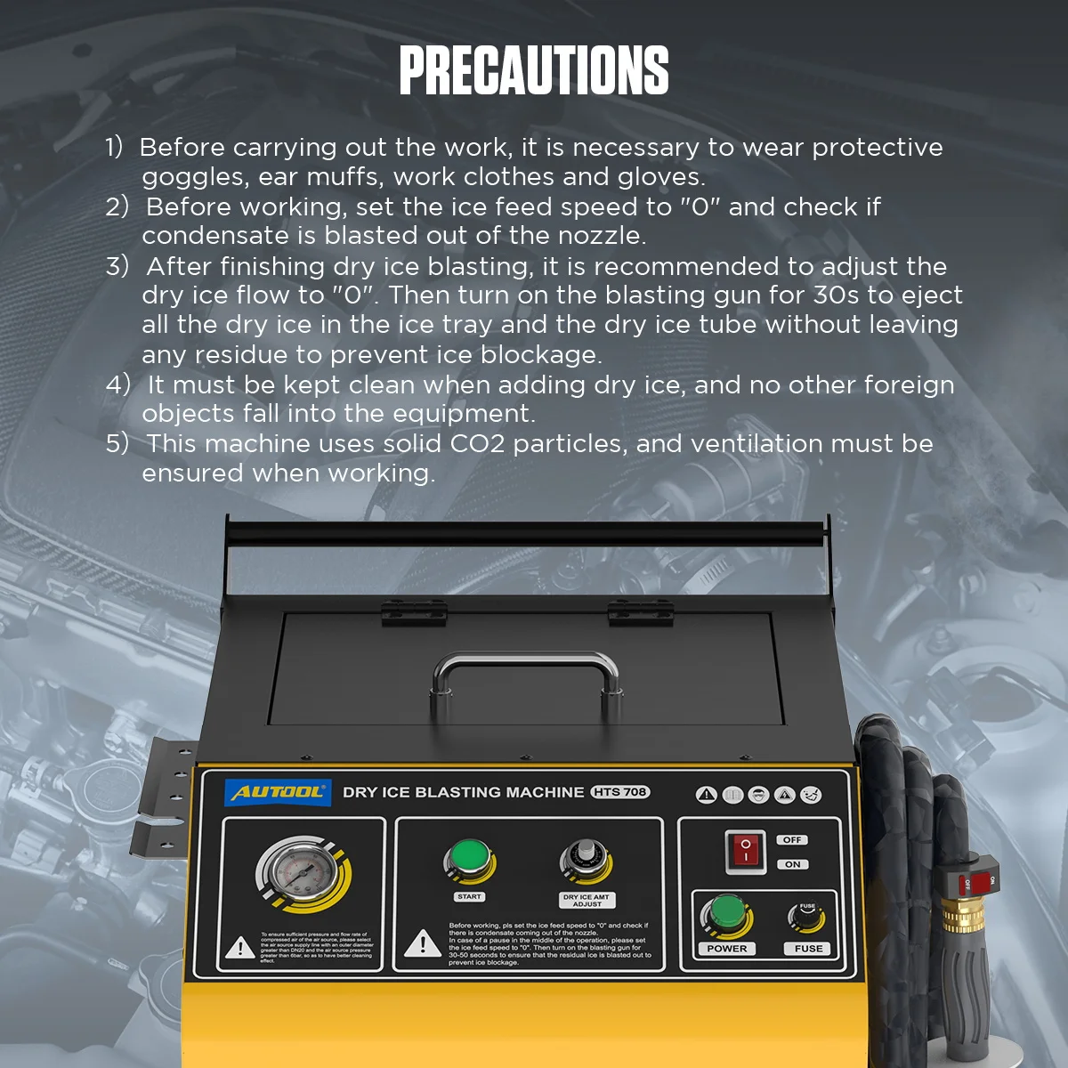 AUTOOL HTS708 Dry Ice Cleaner - Efficient Decarbonization