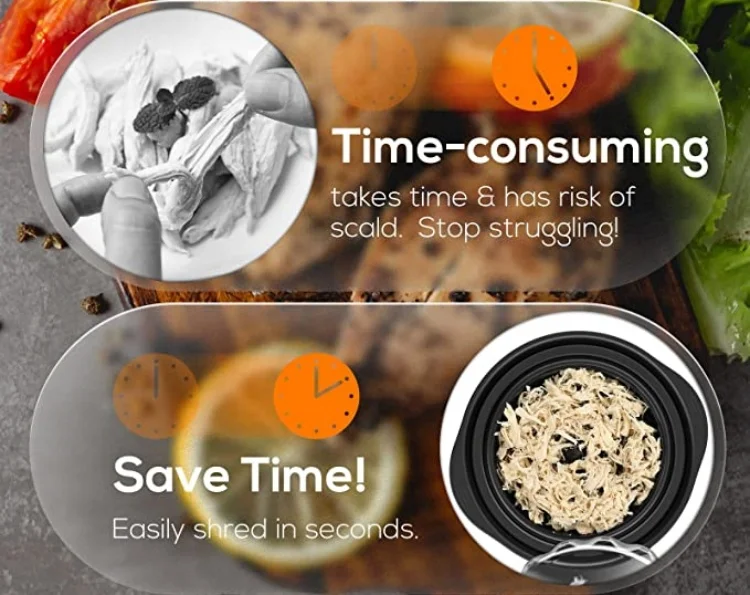 Plastic Round Transparent Cooked Chicken Meat Cutting Twist Tool Manual ...