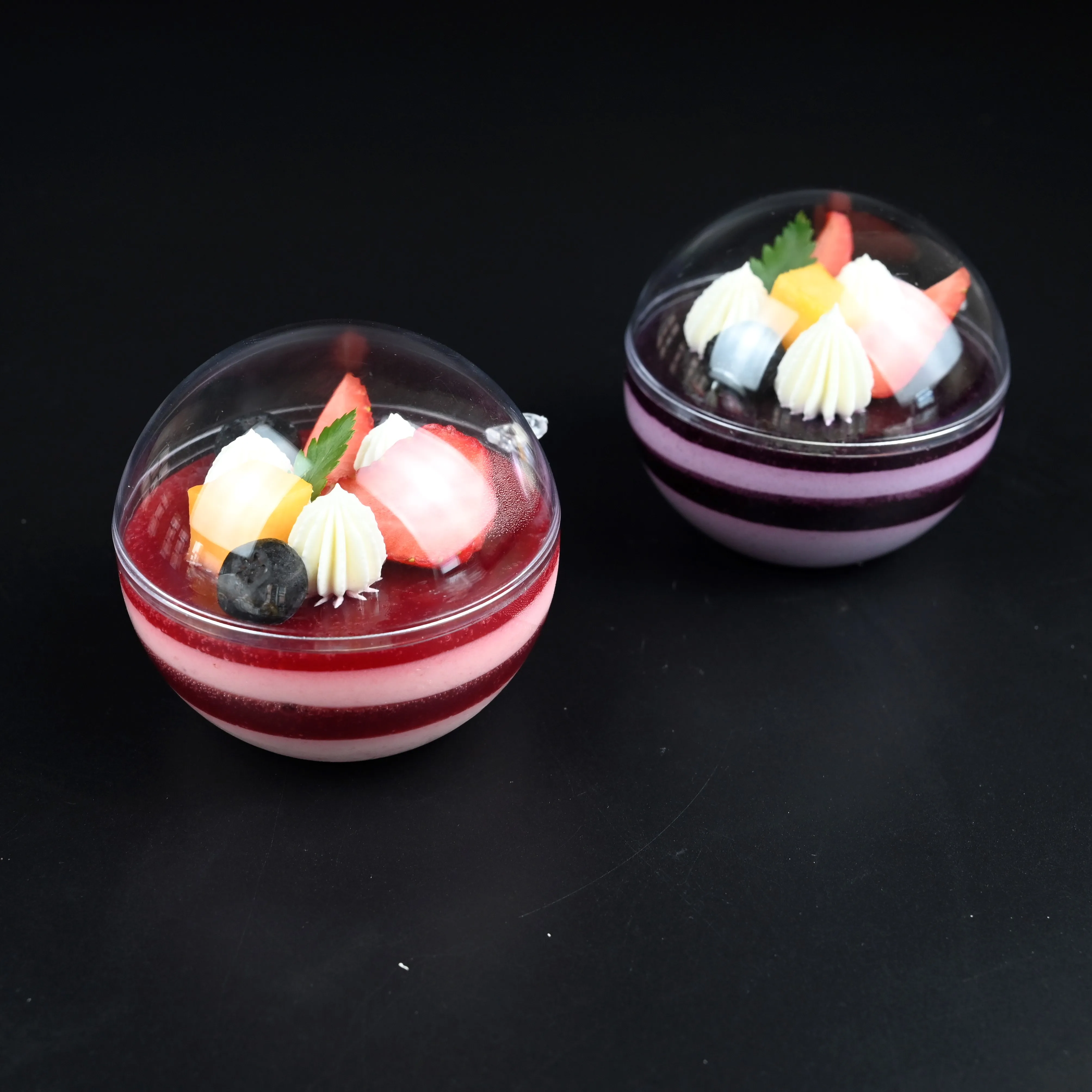 Mini Cute Round Plastic Ice Cream Pudding Packaging Box Packing Cake ...