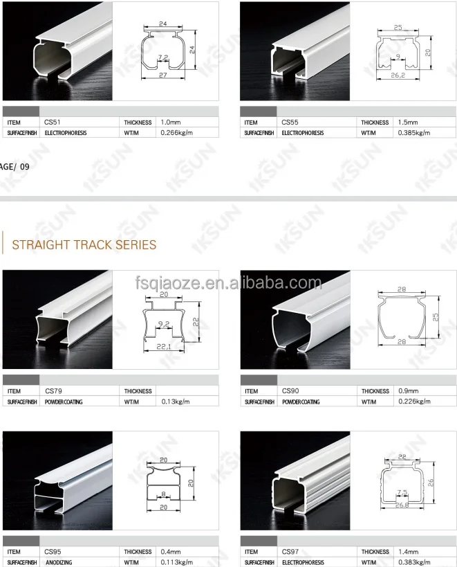 Wall Mounted Ceiling Mounted Curtain Tracks Aluminum Alloy Curtain ...