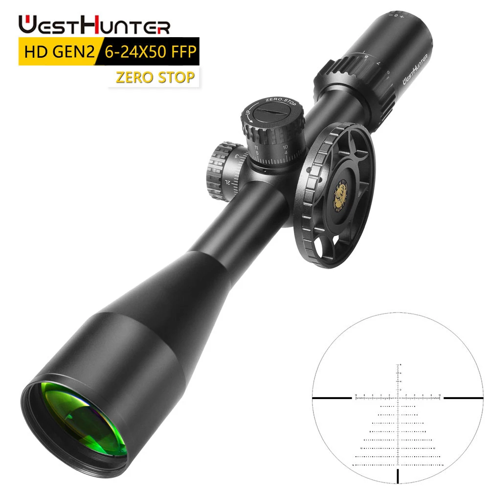 Westhunter HD GEN2 6-24x50 FFP Hunting Scope - Zero Stop