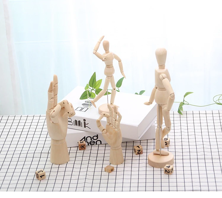 Flexible Finger Puppets Mannequin Hand Model Wooden Manikin Hand ...
