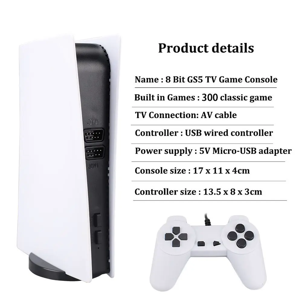 Wholesale 8bit Gs5 Tv Game Console Retro Classic Wired Consoles With 300 Games Mini Family Game ...