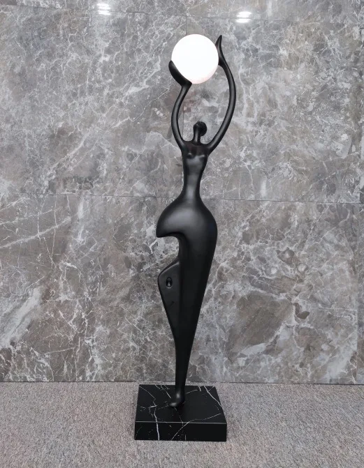 Popular Modern Creative Standing Light Sculpture Resin Black Body ...