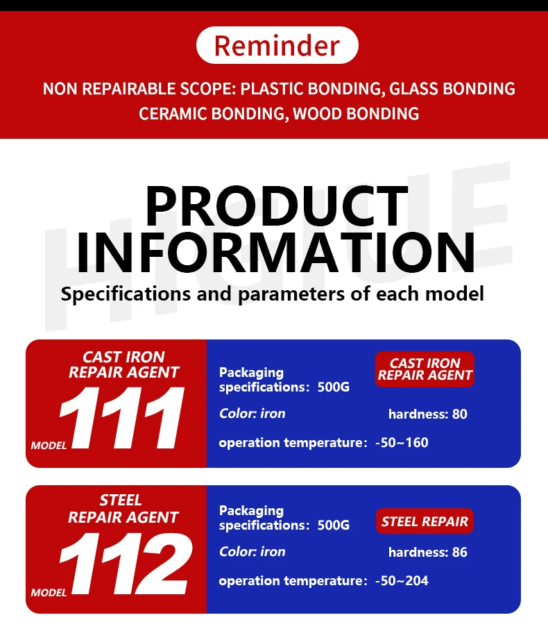 Factory Two Component Metal Epoxy Adhesive 111 112 113 for Casting Iron ...