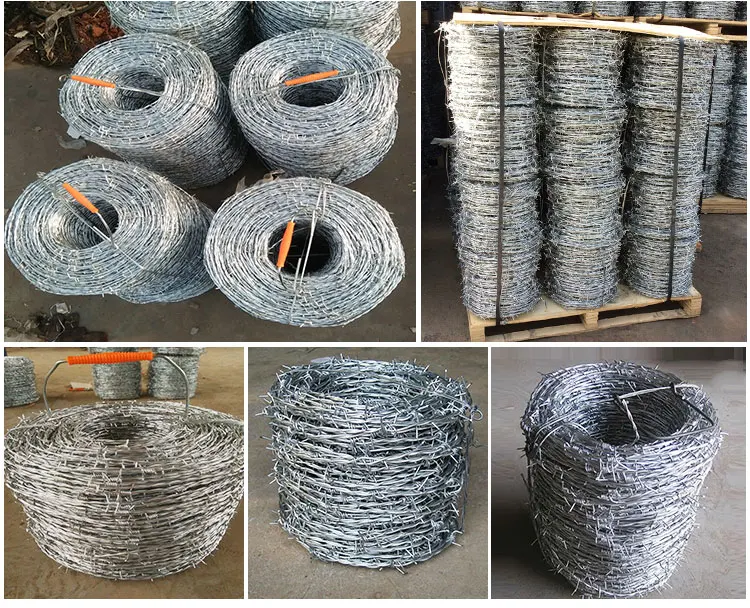 25kg Per Roll Barbed Iron Wire Mesh Galvanized Barbed Wire 14 Gauge ...