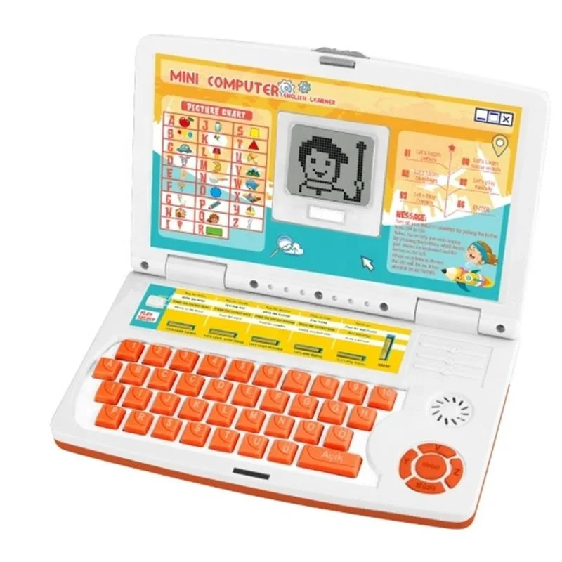 New 20 function English learning intelligent educational laptop toy for kids learning machine with LED screen computer