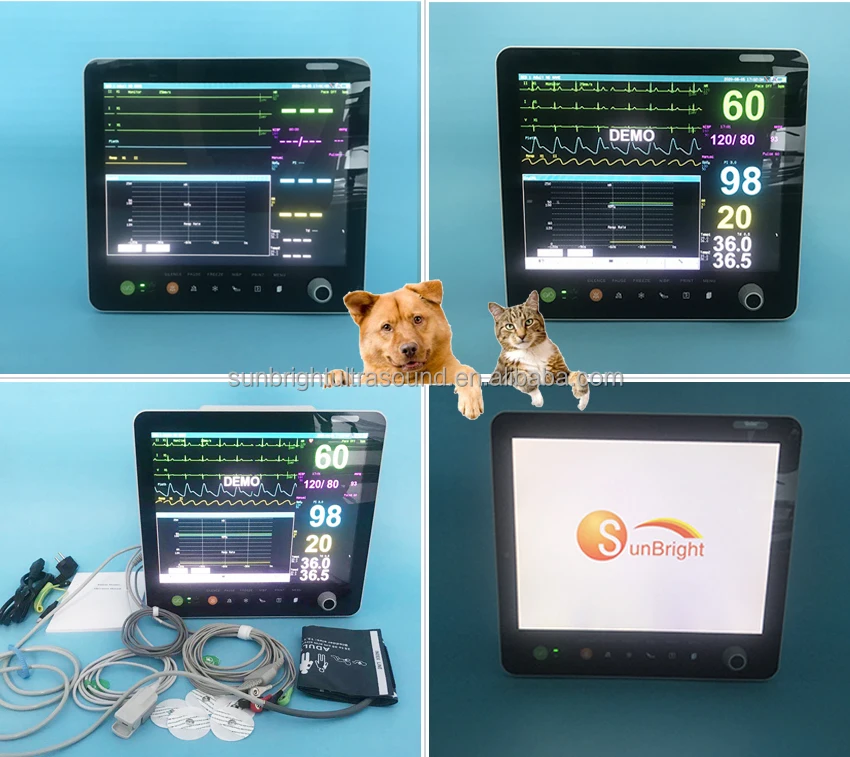 Portable Cardiac Ecg Vet Monitor Medical Dogs Cats Vital Signs Monitor ...