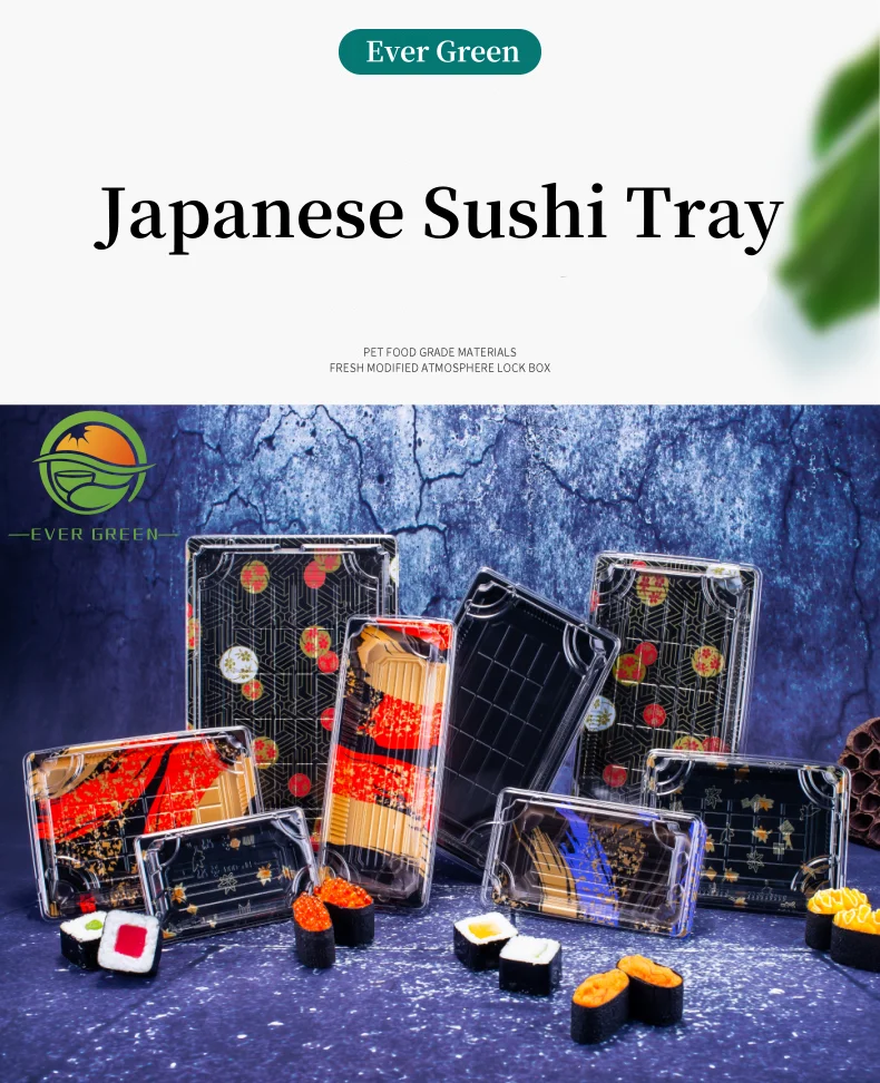 Sushi Tray - Ecofriendly Plastic Package for Takeaway