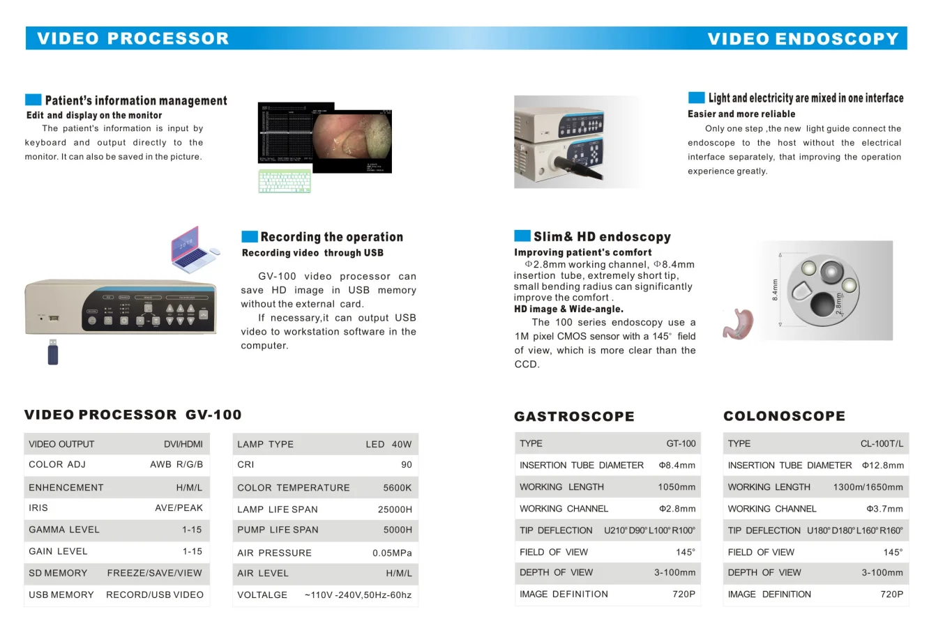 Gastroscopy Colonoscopy Hospital Medical Endoscope Camera System
