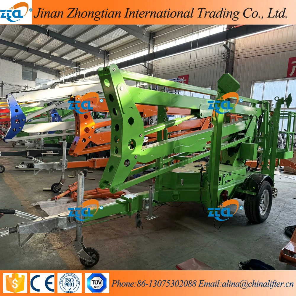 2024 Hydraulic Safe Man Lift Mobile Trailer Boom Lift Electric Towable ...