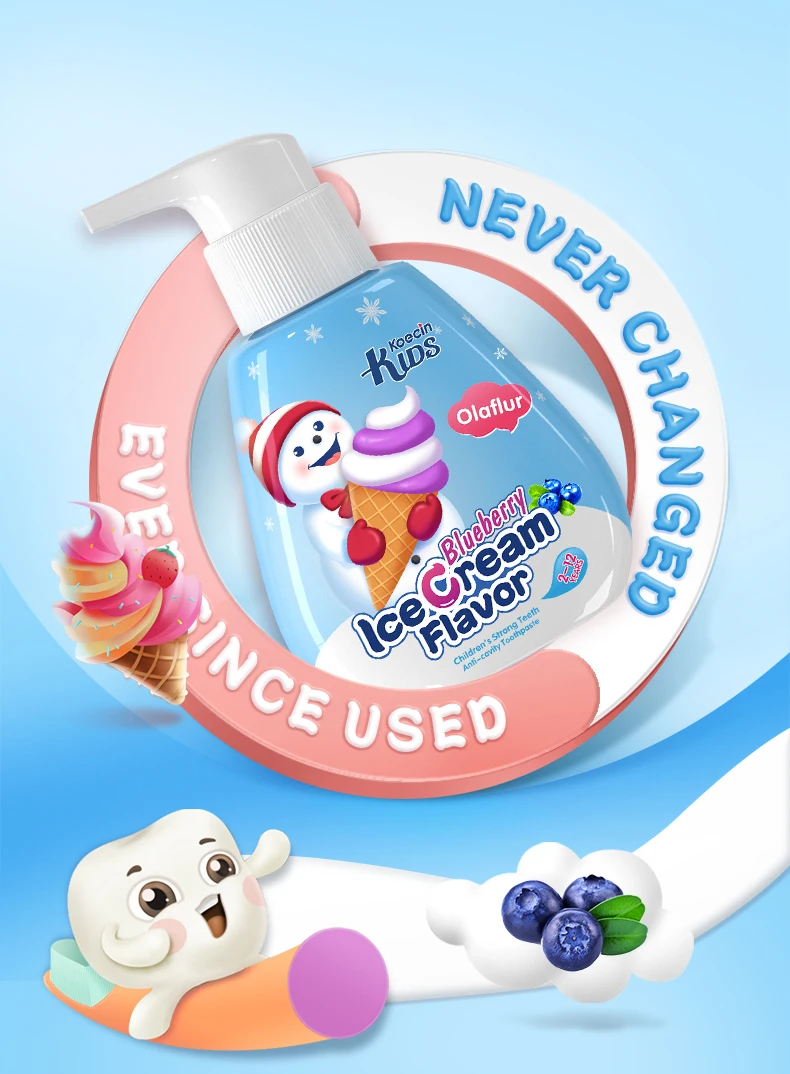 Oem Blueberry Fruit Flavor Kids Toothpaste Teeth Whitening Natural Kids ...