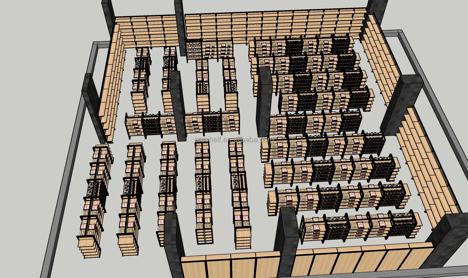 ORDSHELF - Double Side 5 Layers Flat Back Panel Light Duty