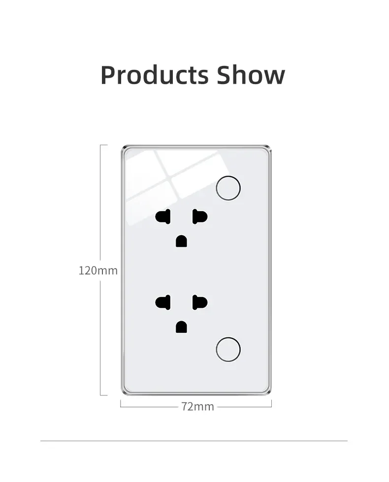 Wifi Wall Socket Smart With Aluminum Frame Tempered Glass Panel /glass ...