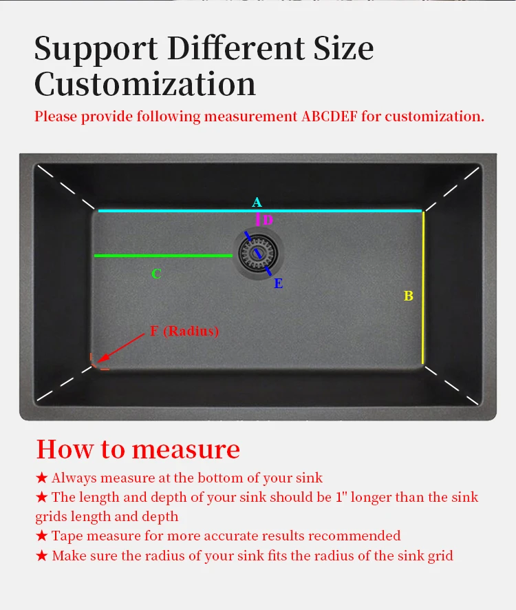 Custom Size Made Basin Rack Grating for Stainless Steel Kitchen Sink