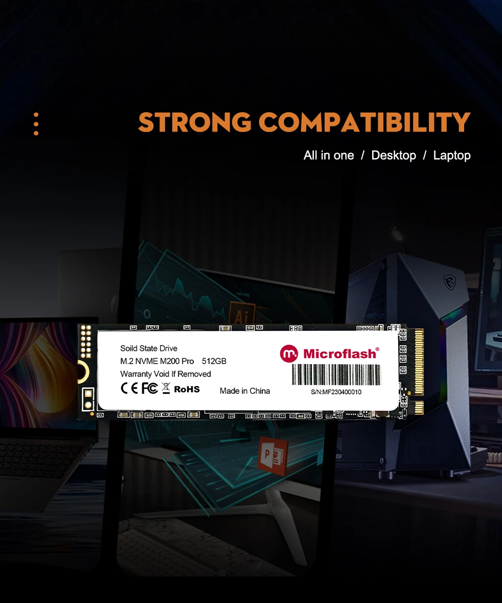 Microflash 128gb 256gb 512gb 1tb 2tb M2 M.2 2280 Pcie 3.0 3x4 Nvme ...