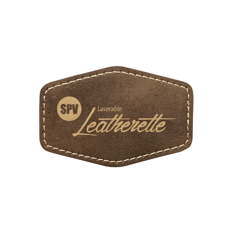 Laserable Leatherette Hexagon Patches - Versatile & Durable