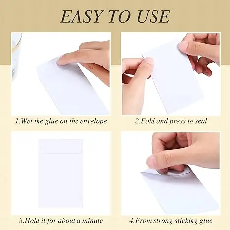 White 100 Padded Envelopes Small Coin Envelopes White Paper Self ...