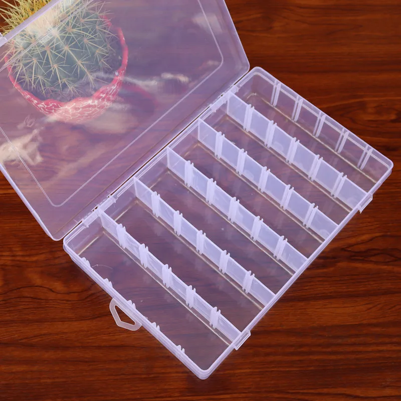 Clear Plastic Organizer Box With 36 Grids & Dividers - Craft Storage ...