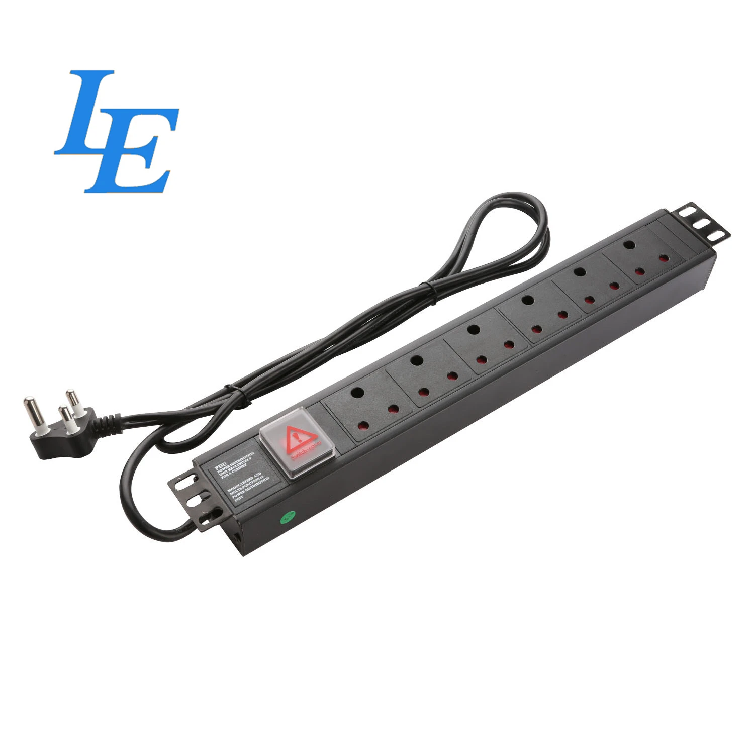 South Africa Type Power Distribution Unit 19 Inch 3 Phase 6 Way Rack ...