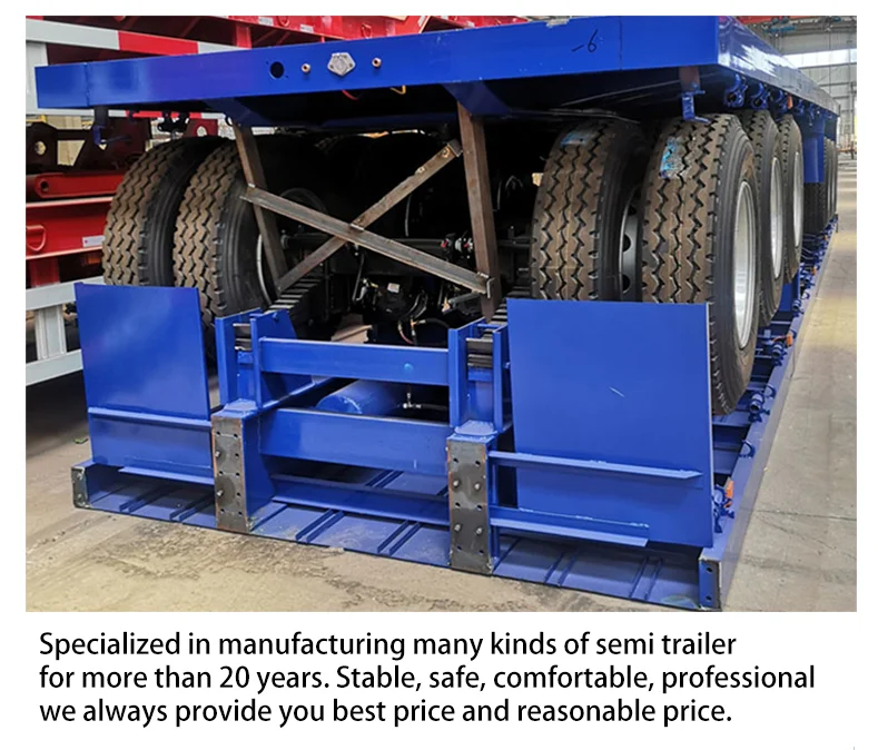 Truck Trailer Flatbed Trailer 3 Axles Container Carrier Truck 60tons ...