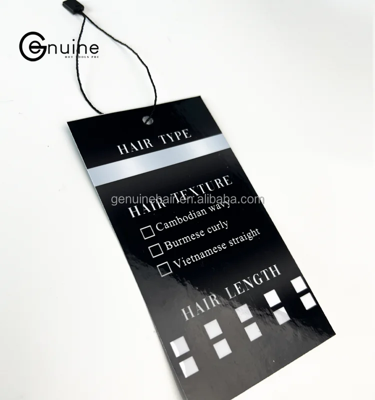 Luxury Custom Bundles Hang Tags With Logo Glossy Tags For Hair ...