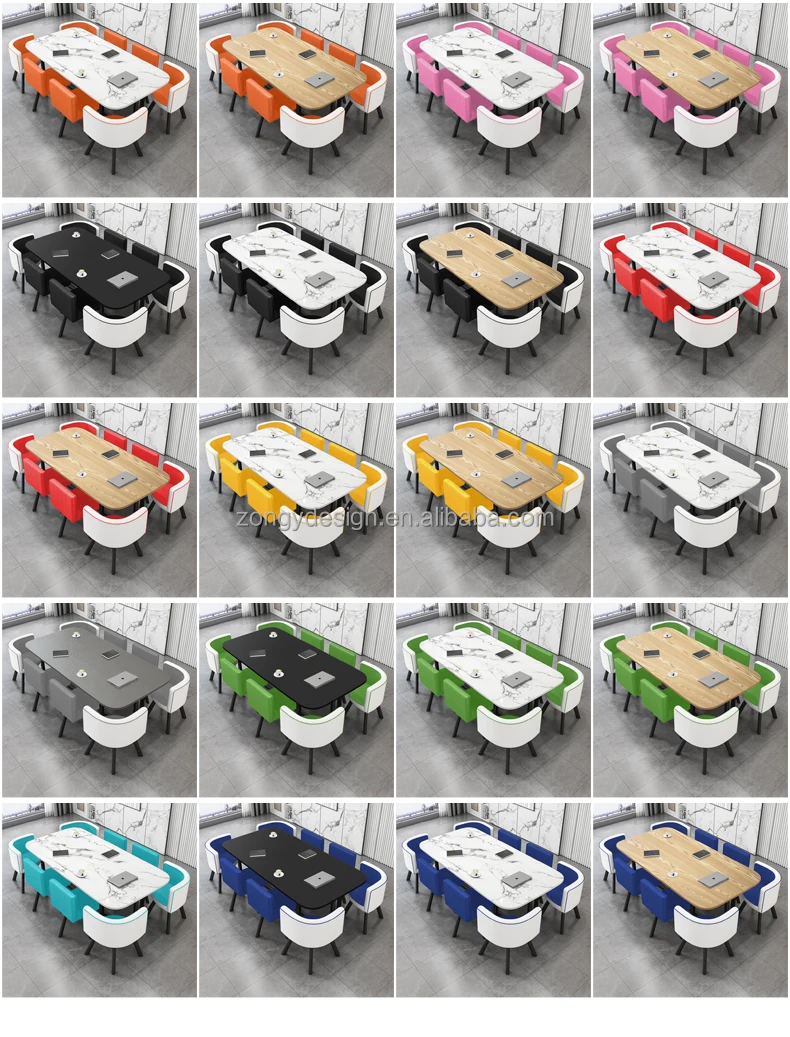 Modern Office Conference Table Meeting Mdf Table And Chairs 8-person ...