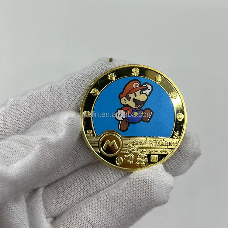 Japan Game Super Mario Bros Coin Mario And Luigi Cute 24k Gold Plating ...