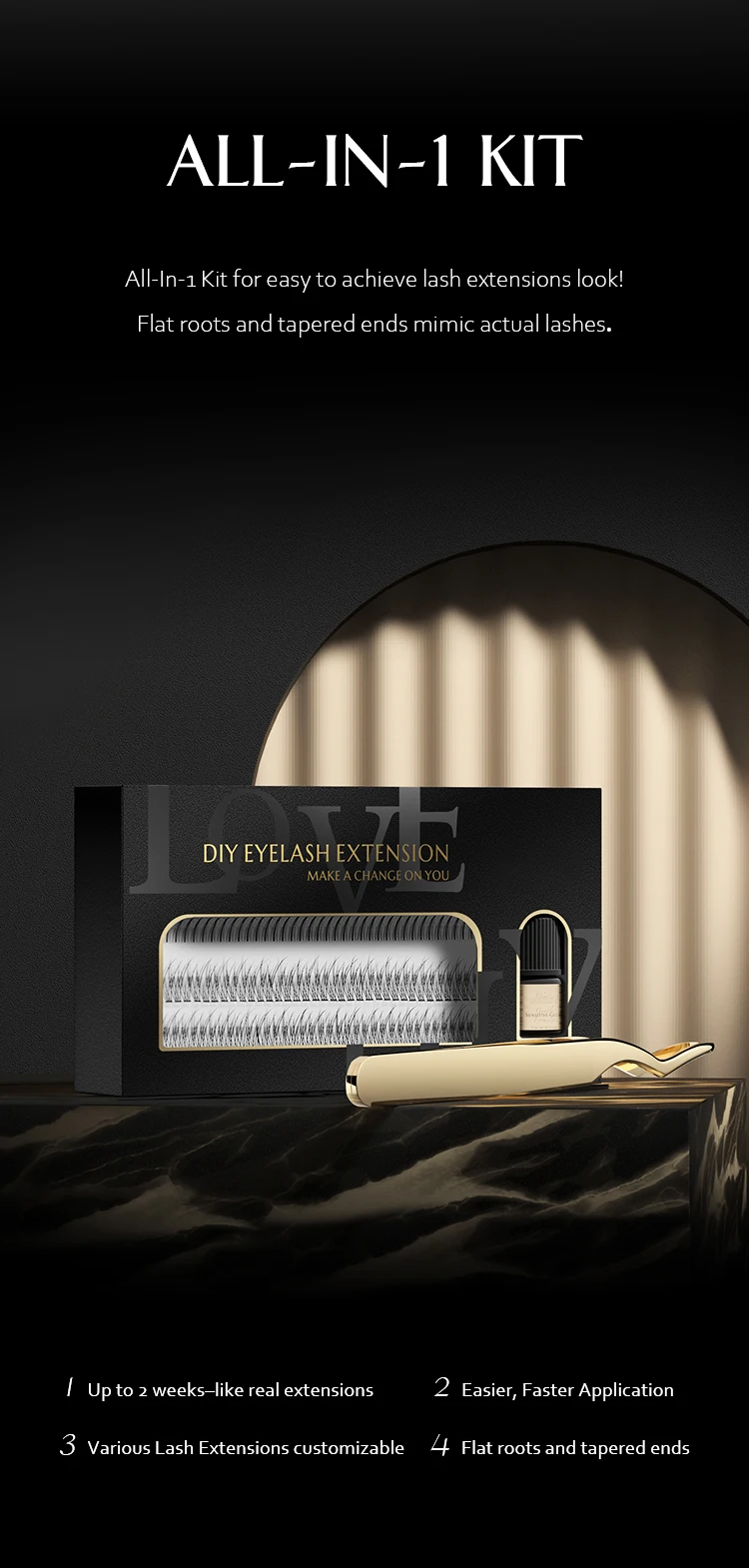 Sumformi Diy Lash Extensions Kit Faux Mink Lash Cluster D C Curl ...