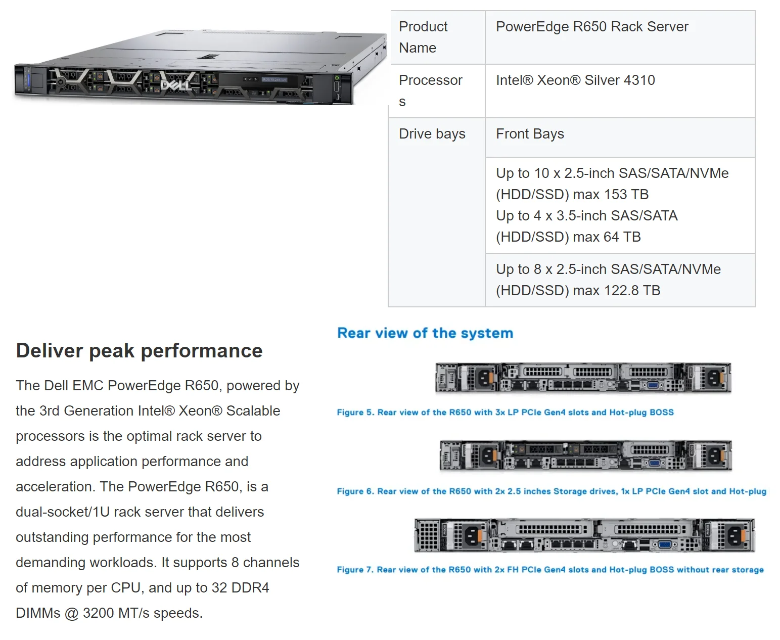 Dell Emc Poweredge R650 Original 1u Rack - Buy R650,Rack Server,Dell ...