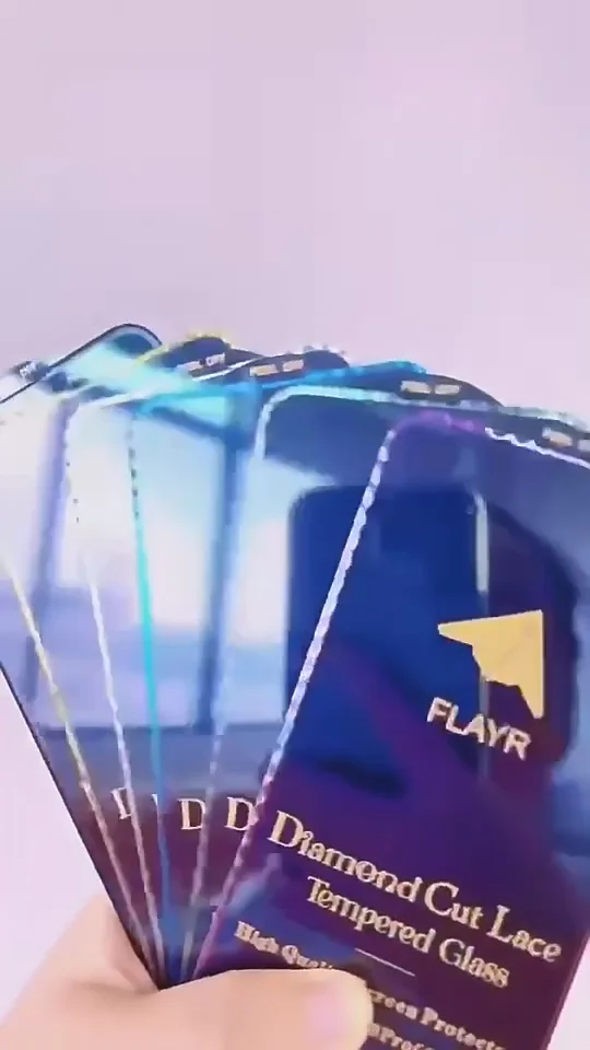 Colored Border Stylish 3d Diamond Cut Phone Guard Screen Protector 9h ...